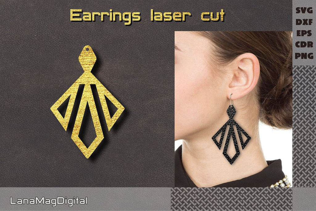 Earrings laser cut, Accessories Laser cut design - So Fontsy