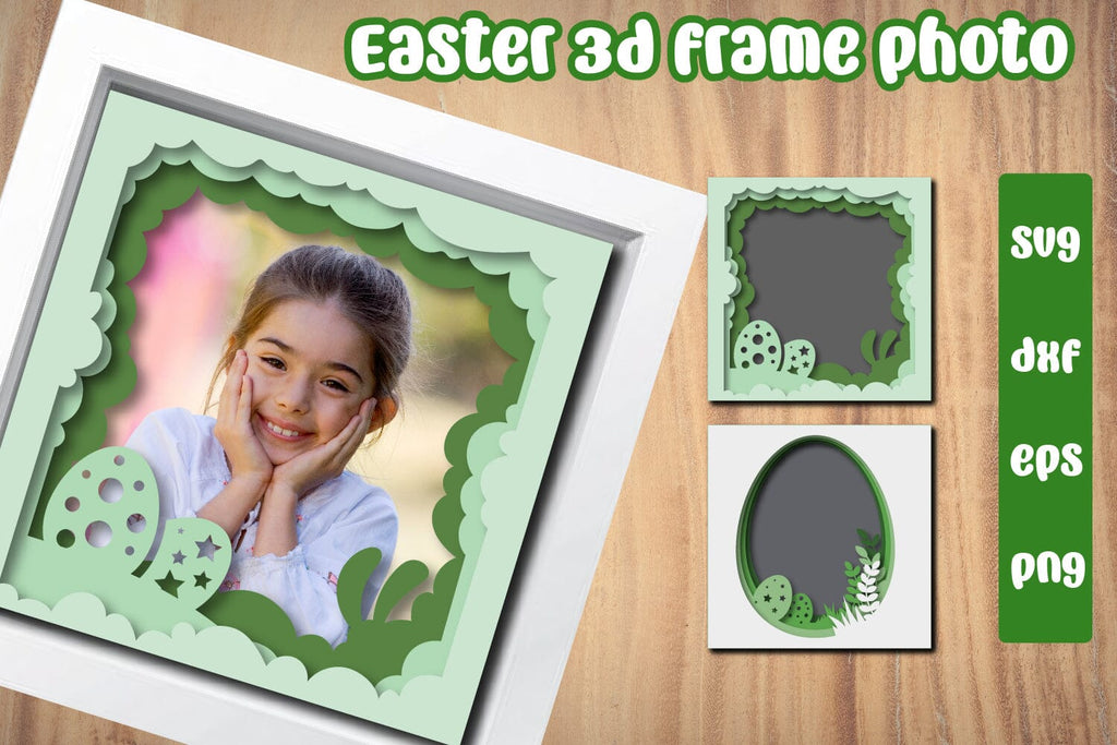 Easter 3D layered photo frame svg, dxf, eps, png - So Fontsy