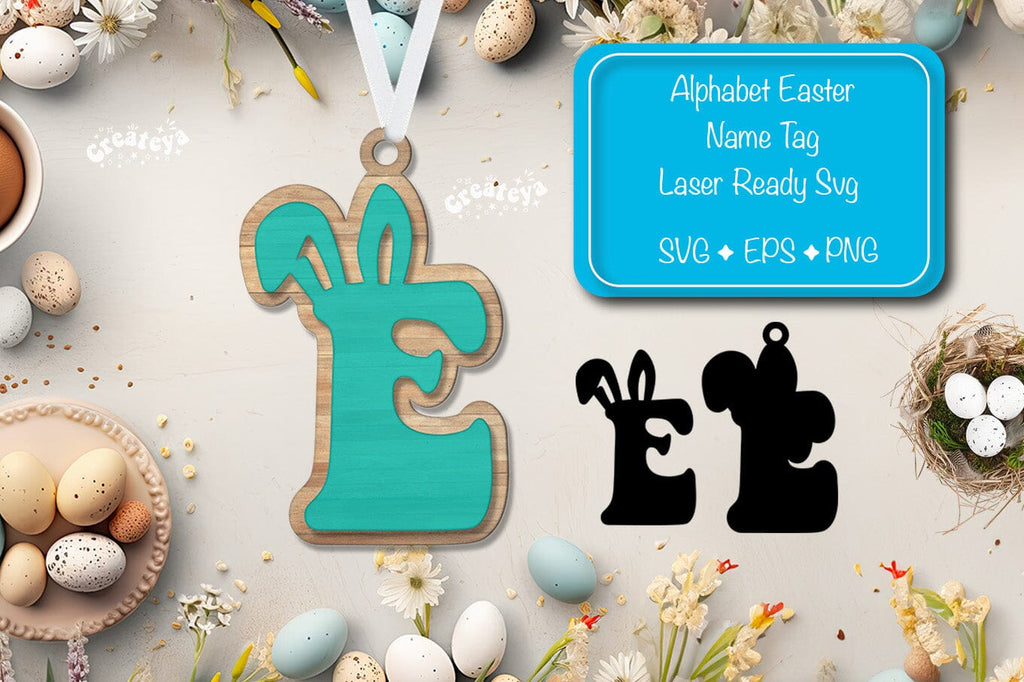Easter basket tags Alphabet Letter E Easter tag Laser Cut. Easter Name ...