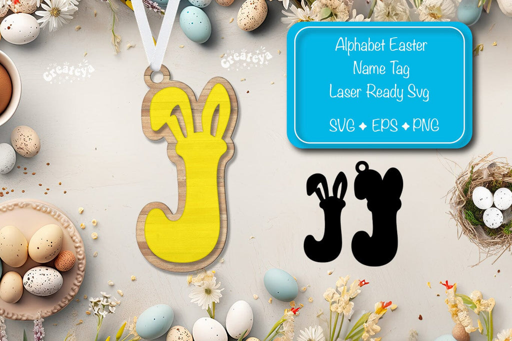 Easter basket tags Alphabet Letter J Easter tag Laser Cut. Easter Name ...