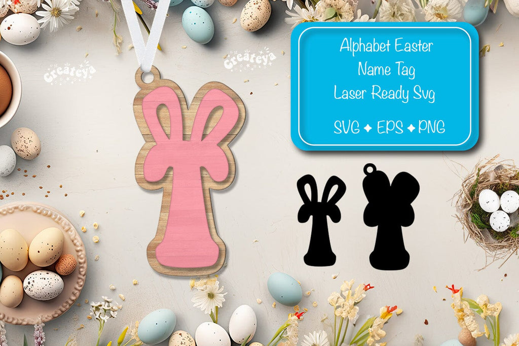 Easter basket tags Alphabet Letter T Easter tag Laser Cut. Easter Name ...