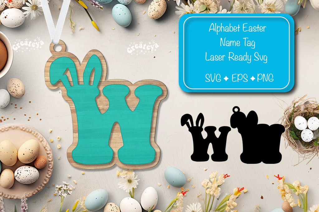 Easter basket tags Alphabet Letter W Easter tag Laser Cut. Easter Name ...