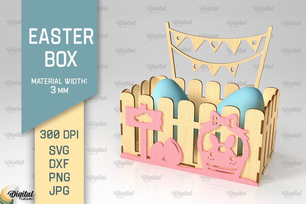 Easter Box SVG Bundle. 3D Easter Basket Laser Cut - So Fontsy