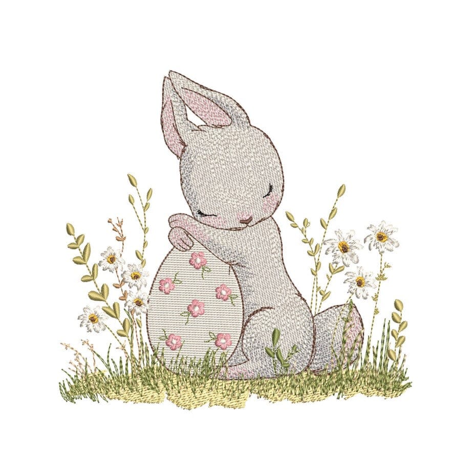 Easter Bunny Embroidery Design, 3 sizes, Instant Download - So Fontsy