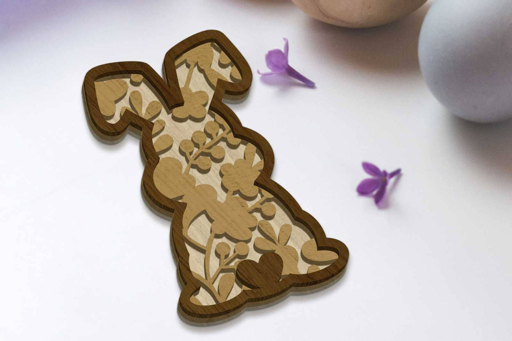 Easter Bunny Set, Multilayer Decorative Templates, Laser Cut Files - So ...