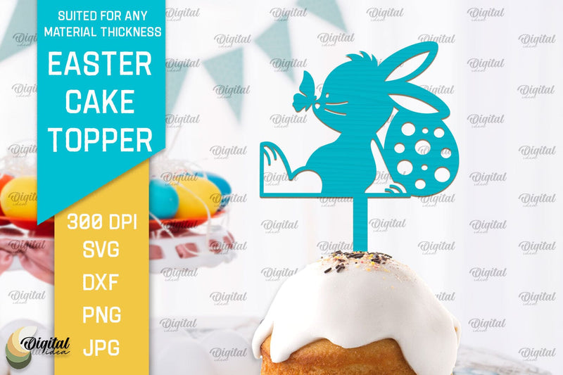Easter Cake Topper SVG. Cupcake Topper Laser Cut - So Fontsy