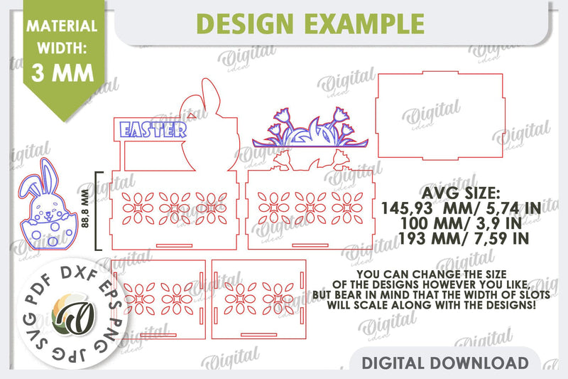 Easter Candy Box Laser Cut. Easter Treats Box SVG - So Fontsy
