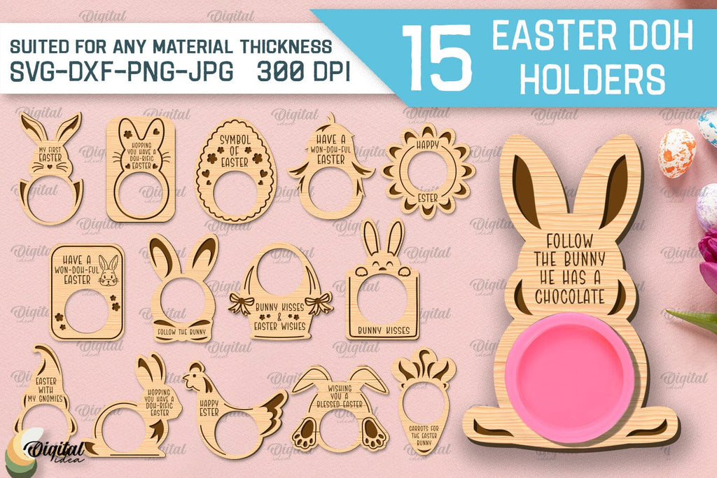 Easter Doh Holder SVG Bundle. Easter Play Doh Holder Laser Cut - So Fontsy