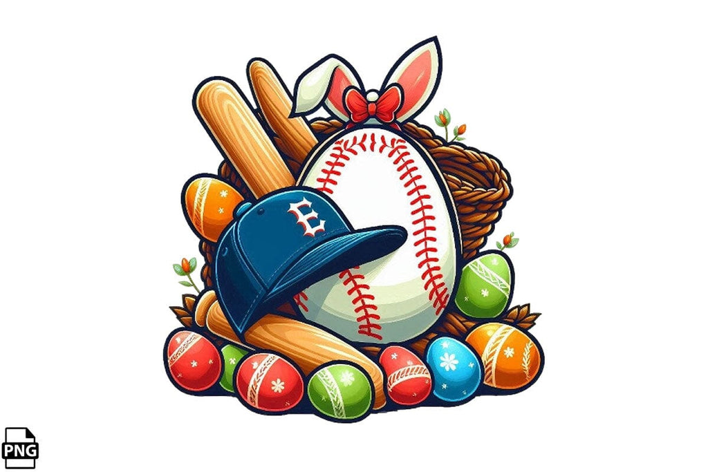 Easter Egg Baseball PNG Printable File - So Fontsy