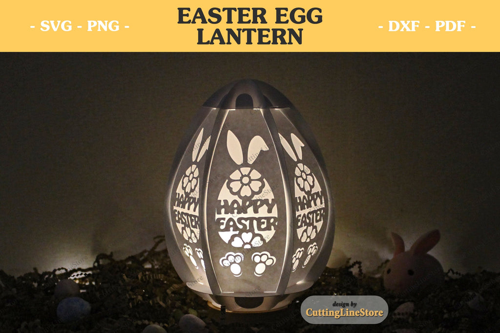 Easter egg lantern | Bunny lantern svg | Paper lantern template | Cric ...