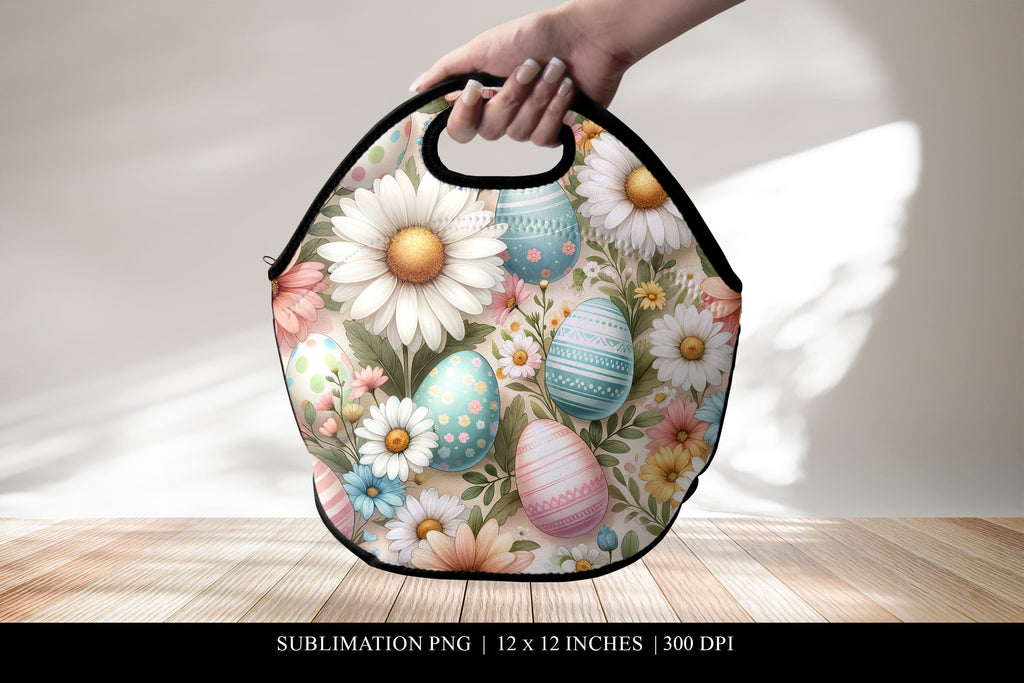 Easter Egg Lunch Tote Bag Sublimation Design PNG - So Fontsy