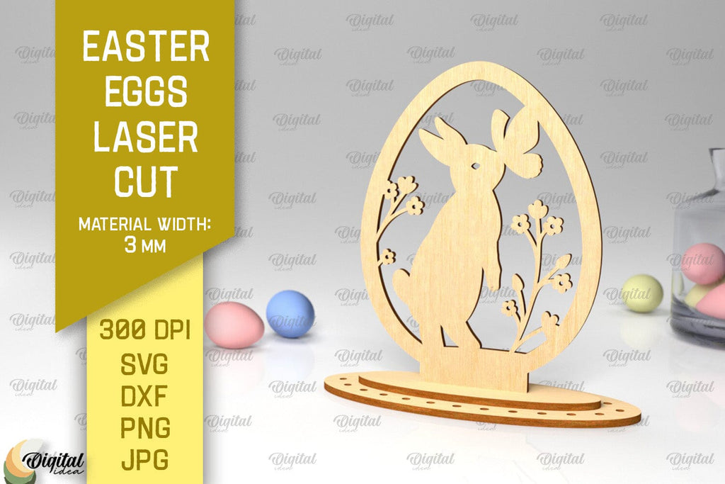 Easter Eggs Laser Cut. 3D Eggs SVG. Easter Bunny SVG - So Fontsy