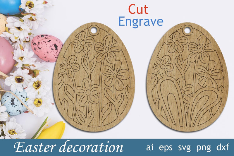 Easter gift tag, Easter egg laser cut, Decor glowforge - So Fontsy