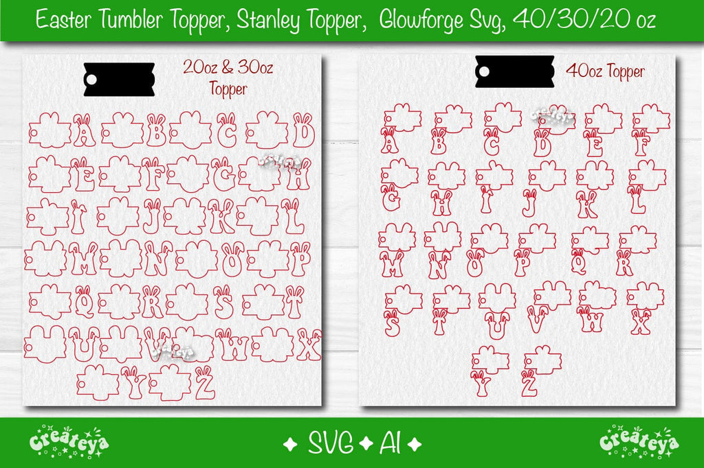 Easter Glowforge Easter Stanley topper svg Laser ready Easter Name ...