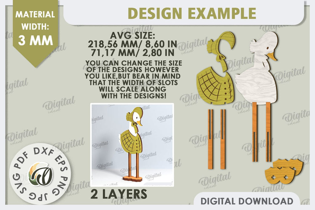 Easter Goose Laser Cut. Easter Characters. Easter Stand SVG - So Fontsy