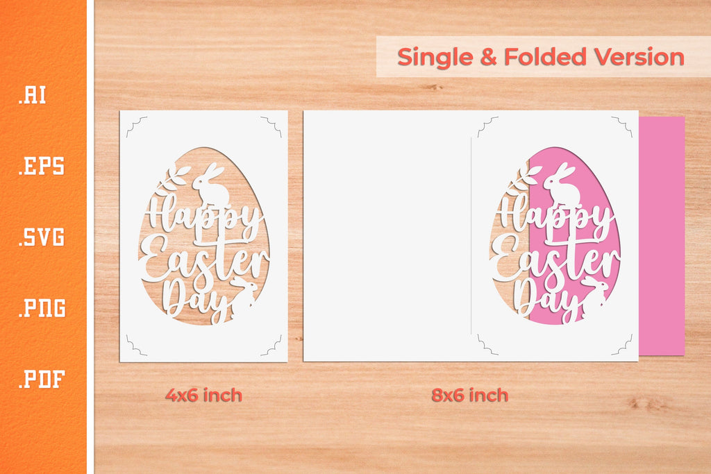 Easter Insert Card Paper Cut SVG 1 - Postcard Size - So Fontsy