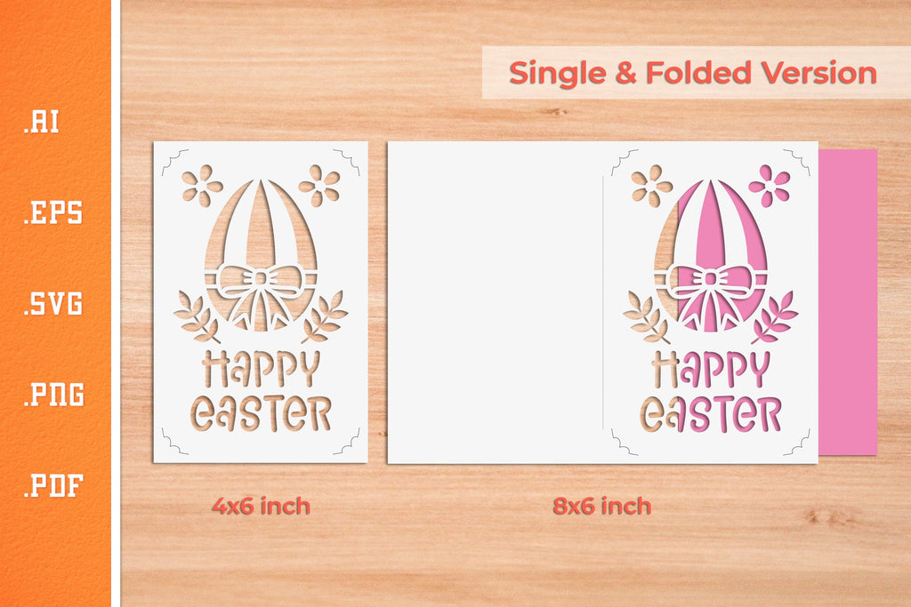 Easter Insert Card Paper Cut SVG 3 - Postcard Size - So Fontsy