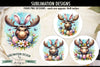 Easter Moose with Bunny Ears Sublimation Designs Spring PNG - So Fontsy