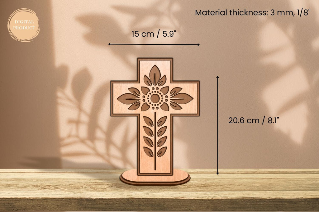 Easter Standing Cross Laser Cut - So Fontsy