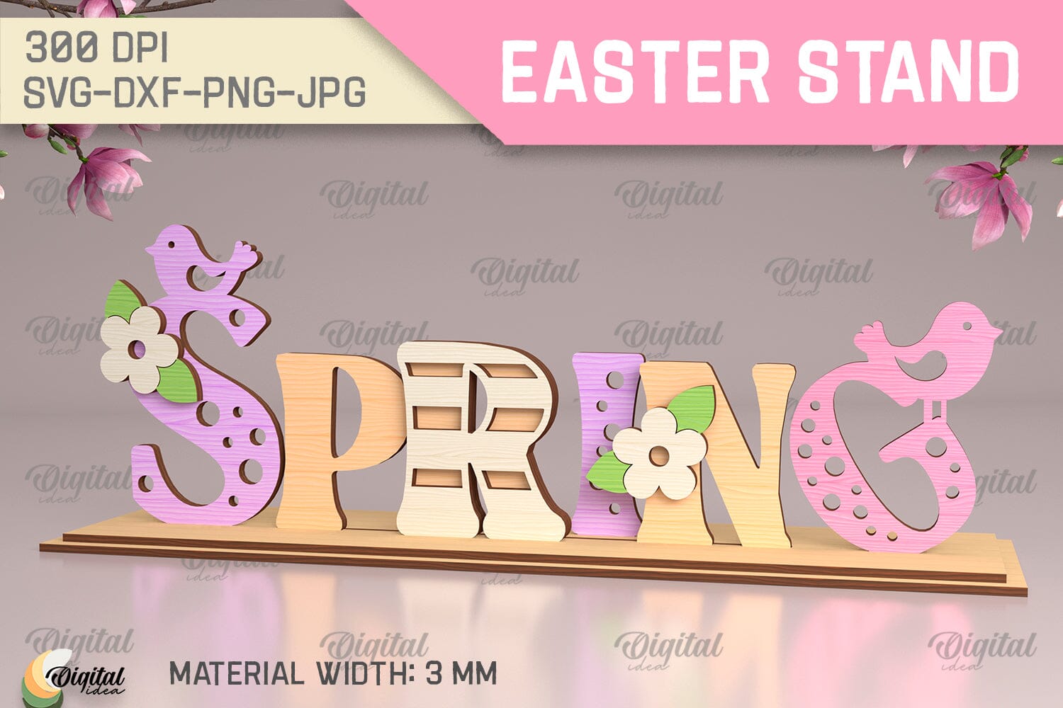 Easter Stands SVG. 3D Stands Laser Cut. Spring SVG - So Fontsy
