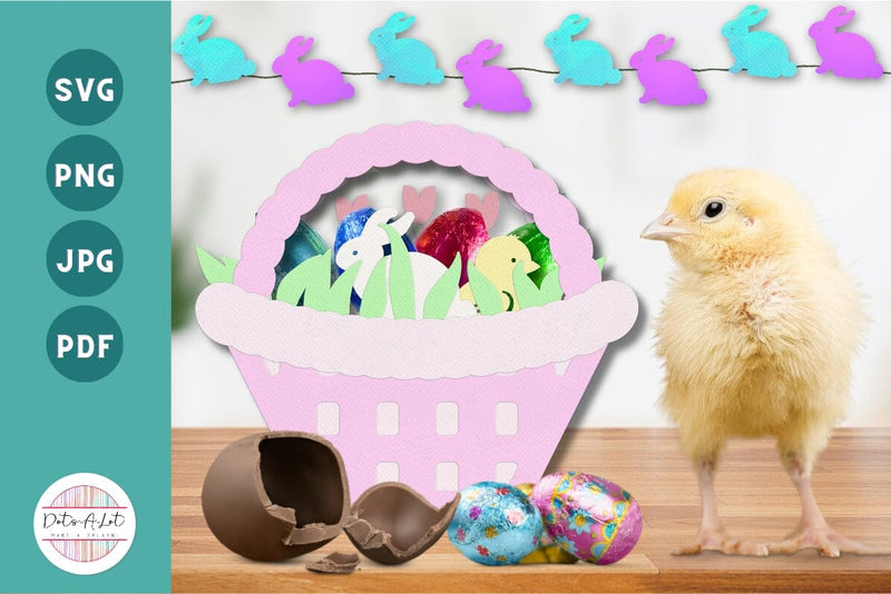 Easter Treat Box Basket 3D SVG Cut File - So Fontsy