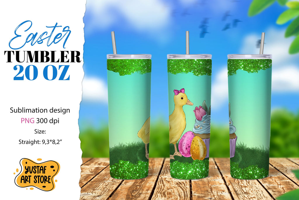 Easter tumbler sublimation. Cute easter duck tumbler wrap - So Fontsy