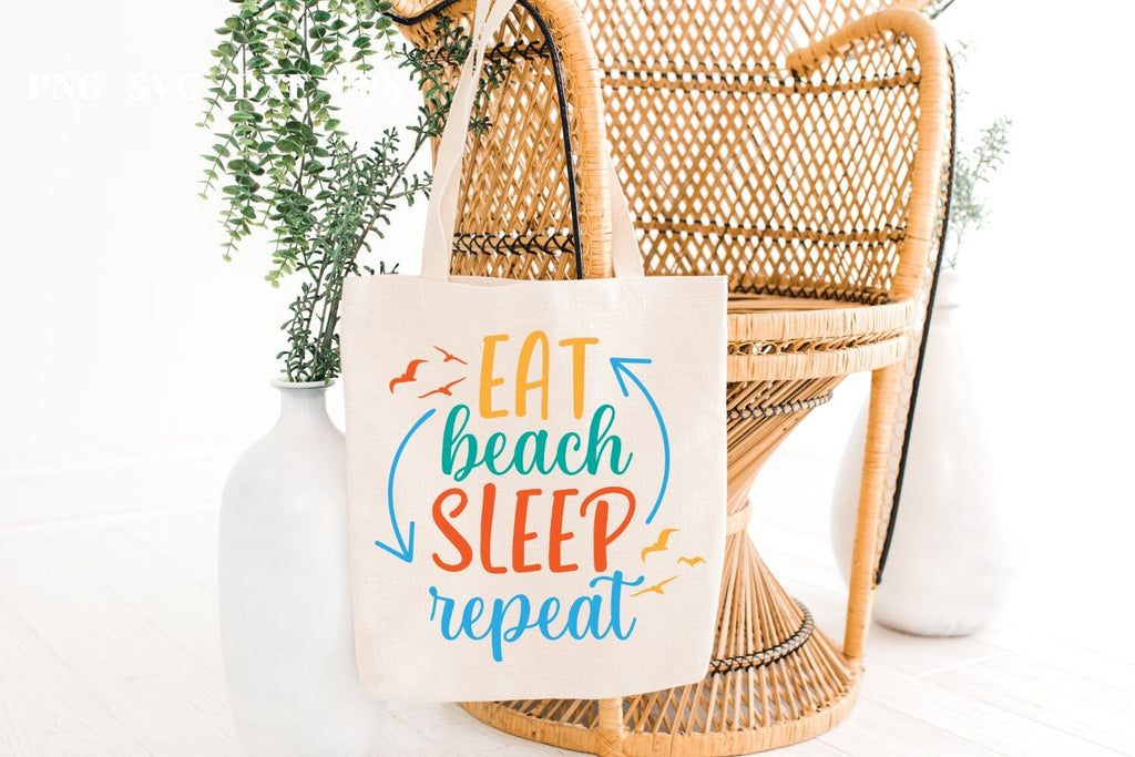 Eat Beach Sleep Repeat SVG - So Fontsy