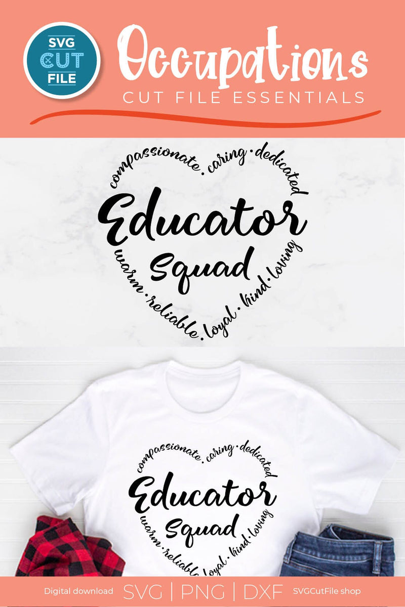 Educator Squad svg, Teacher appreciation svg, teacher team tribe crew ...