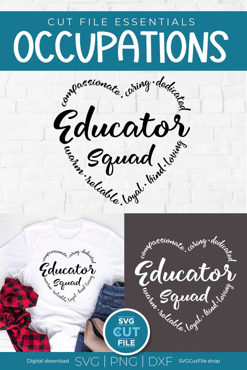 Educator Squad svg, Teacher appreciation svg, teacher team tribe crew ...