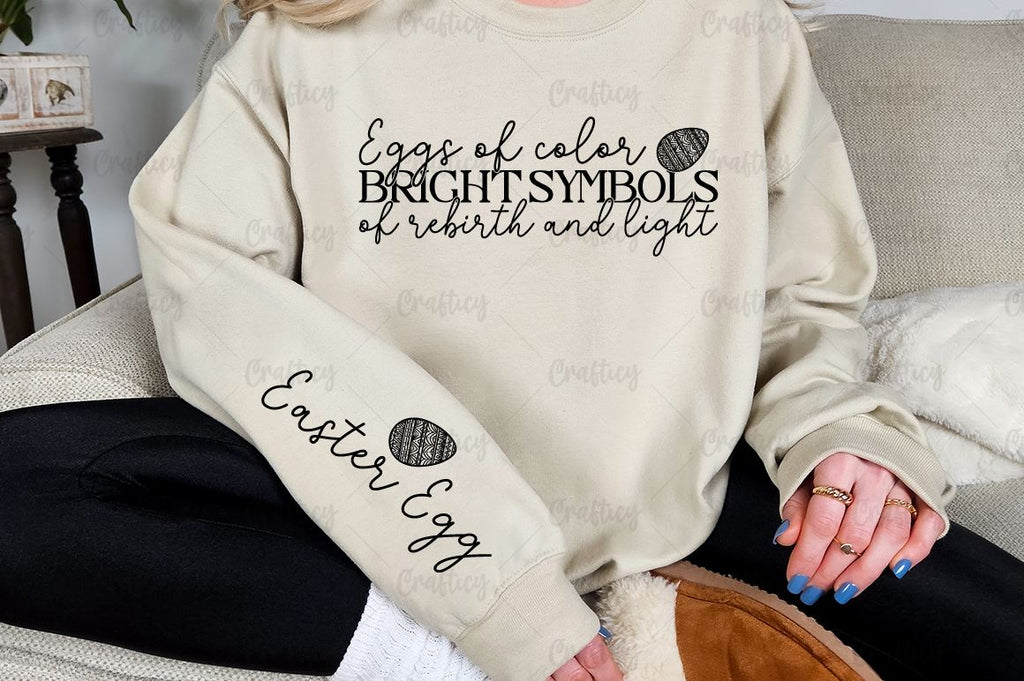 Eggs of color bright symbols of rebirth and light Sleeve SVG Design ...