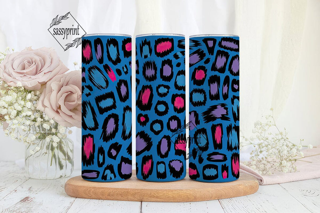 Electric Blue Animal Print 20oz Tumbler - So Fontsy