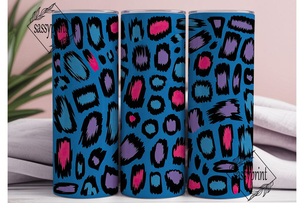 Electric Blue Animal Print 20oz Tumbler - So Fontsy