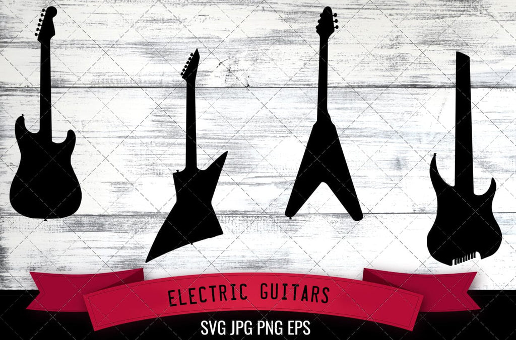 Electric Guitar SVG, Musical Instrument SVG - So Fontsy
