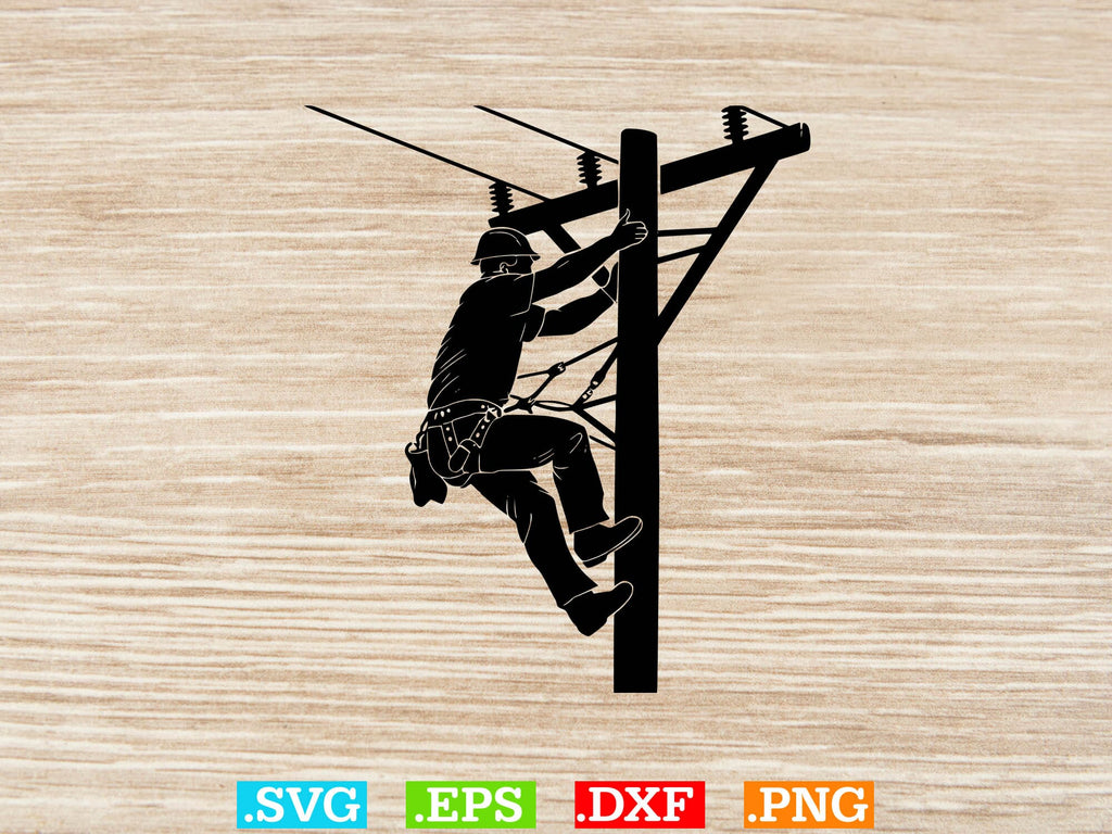 Electrician Clipart, Electric Man Svg, Usa Lineman SVG - So Fontsy