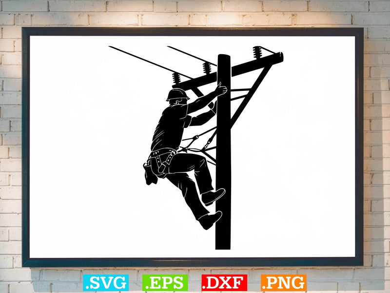 Electrician Clipart, Electric Man Svg, Usa Lineman SVG - So Fontsy