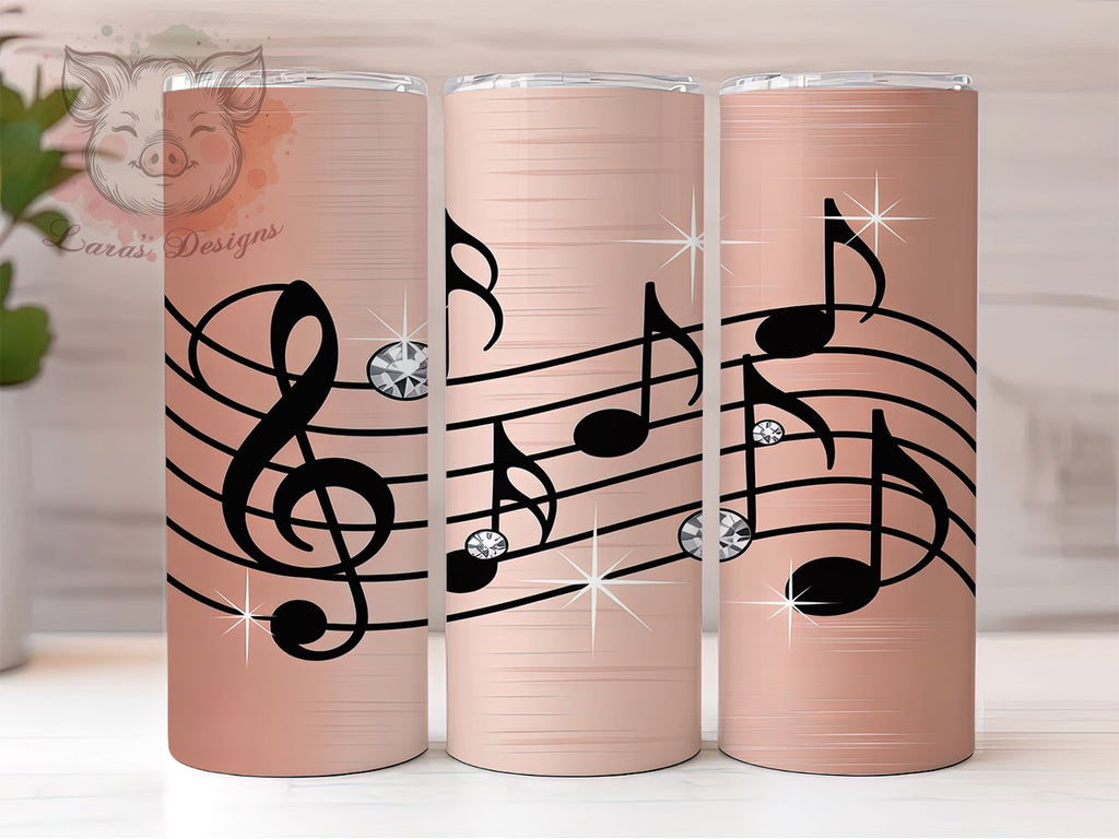 Elegant Music Notes Lover Tumbler, Musical Sublimation Design, Elegant ...