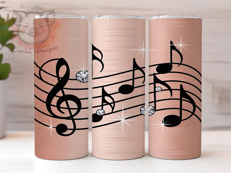Elegant Music Notes Lover Tumbler, Musical Sublimation Design, Elegant ...