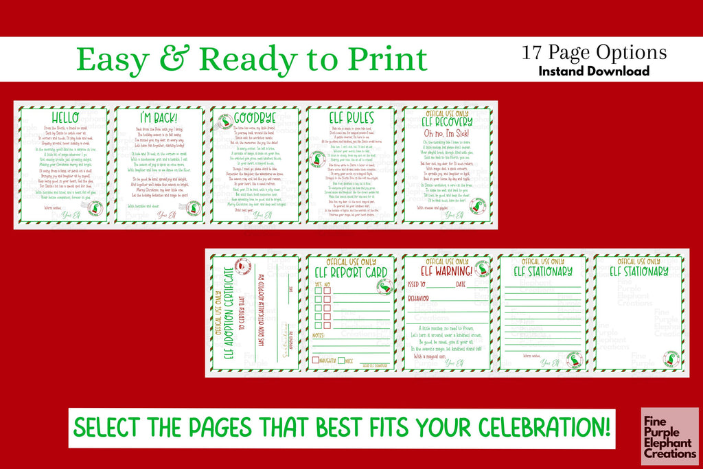 Elf Activity Letter Bundle Kit | Christmas Printable - So Fontsy