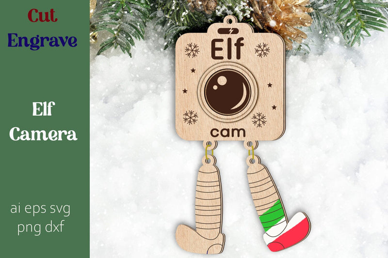 Elf cam svg, Christmas ornament Laser engraving - So Fontsy