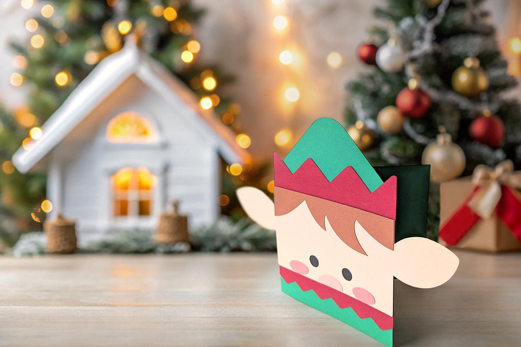 Elf Face Layered Paper Card SVG - So Fontsy