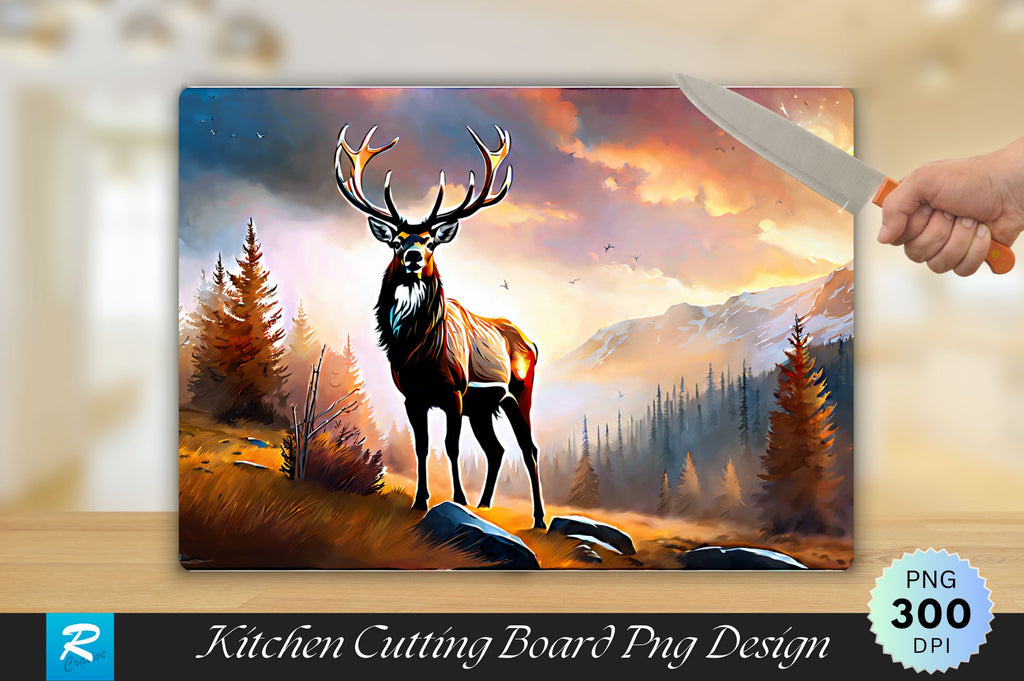 Elk Background Cutting Board - So Fontsy