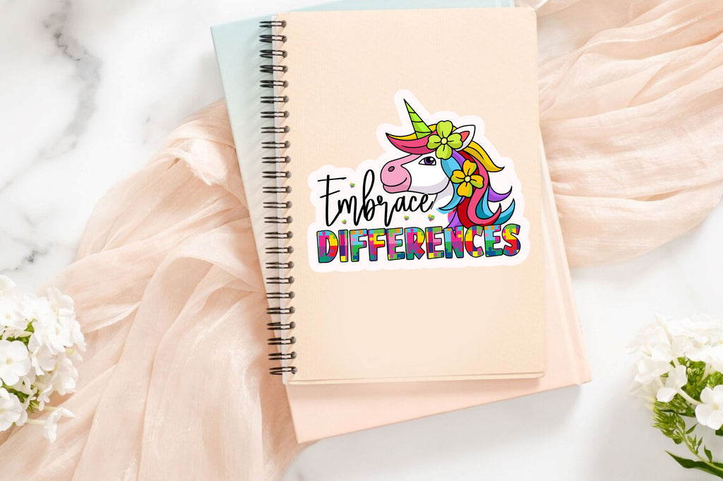 Embrace differences Sticker Design - So Fontsy