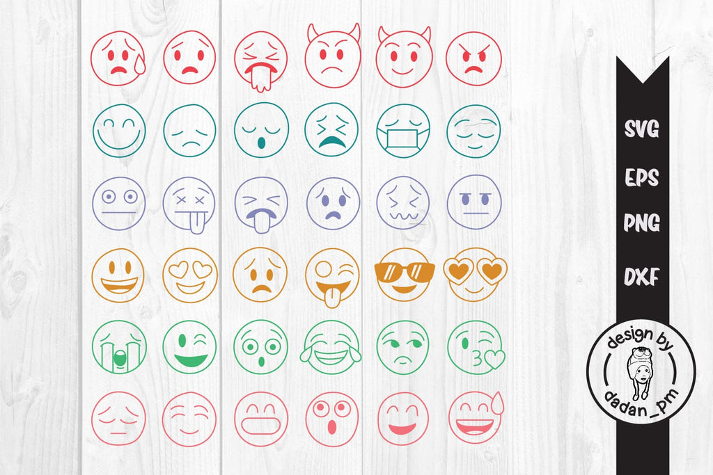 Emoji hand drawn svg, emoticon svg - So Fontsy