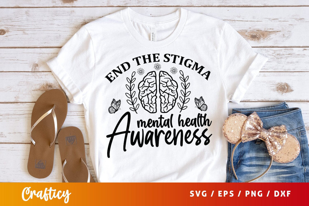 End the stigma mental health awareness SVG Design - So Fontsy