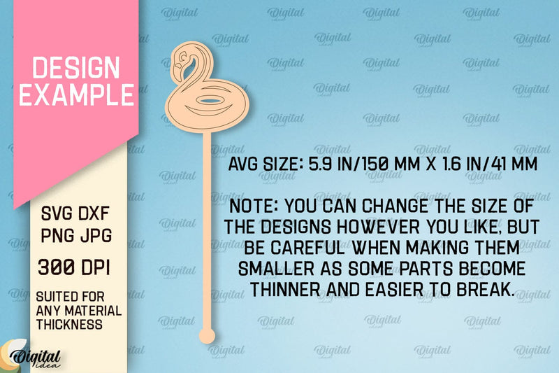 Engraved Drink Topper SVG. Cocktail Topper Laser Cut - So Fontsy