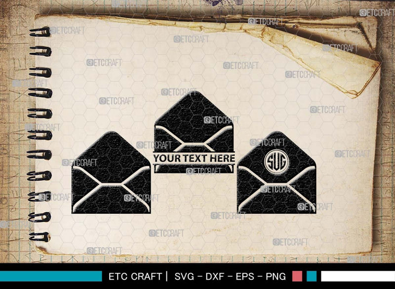 Envelope Monogram, Envelope Silhouette, Envelope SVG, Letter Svg ...