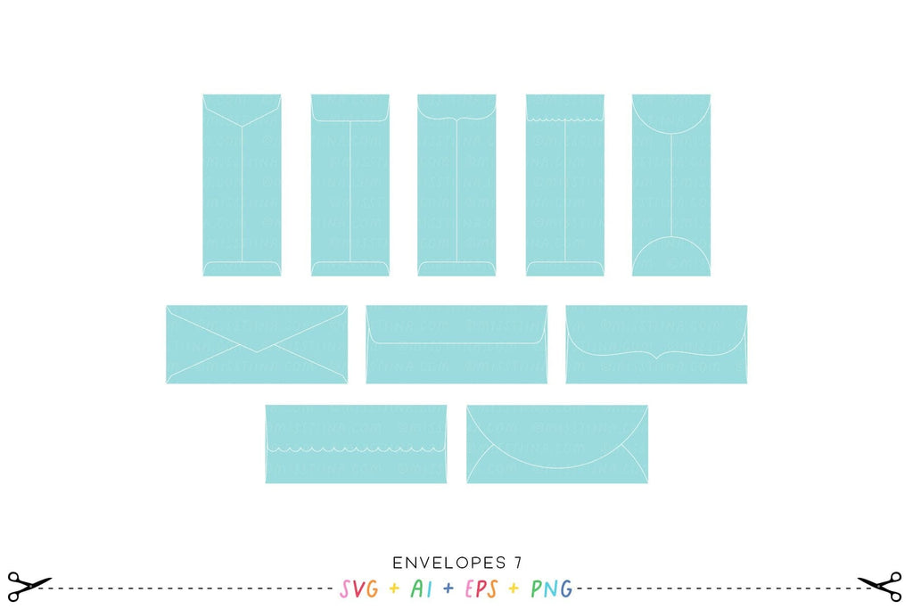 Envelopes 7 - Slimline SVG - So Fontsy