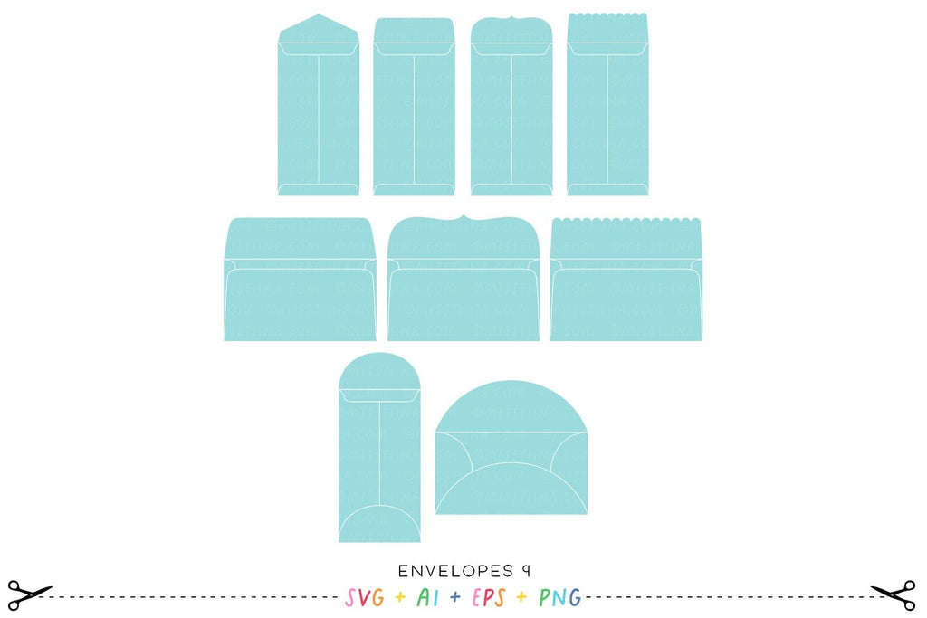 Envelopes 9 - Mini Slimline SVG - So Fontsy
