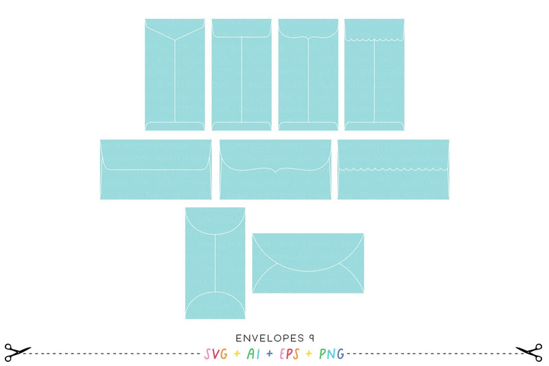 Envelopes 9 - Mini Slimline SVG - So Fontsy