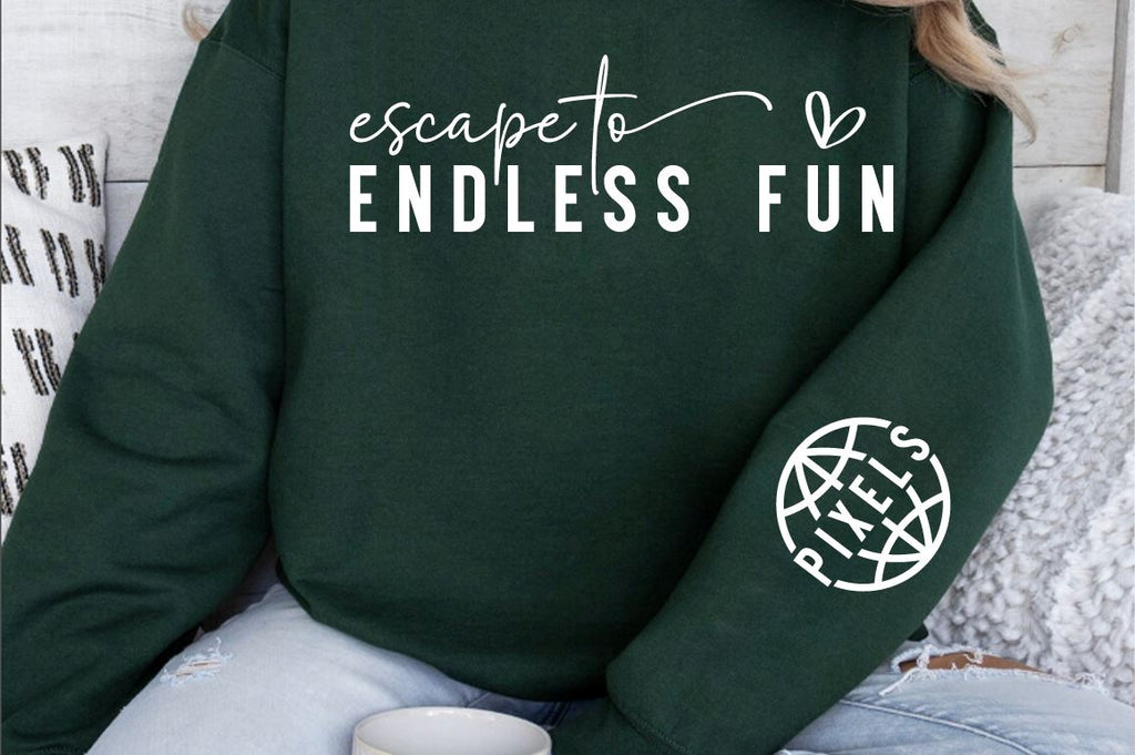 Escape to Endless Fun Sleeve SVG Design - So Fontsy